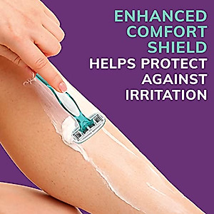 BIC Soleil Sensitive Advanced Women's Disposable Razors With 360° Moisture Strips For Enhanced Glide, Shaving Razors With 5 Blades, 2 Count