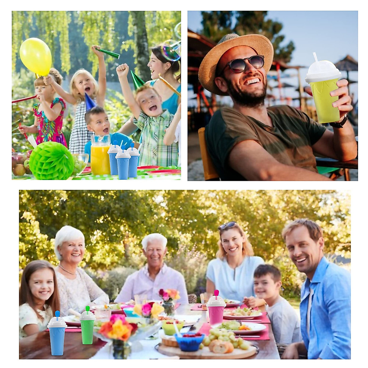 Benlight Slushy Cup | Travel Portable Instant Slushie Maker Cup Double Layer | TIK TOK Quick Frozen Magic Squeeze Cup | Homemade Milk Shake Coca Cola Ice Maker | Slushy Maker Cup for Kids & Family