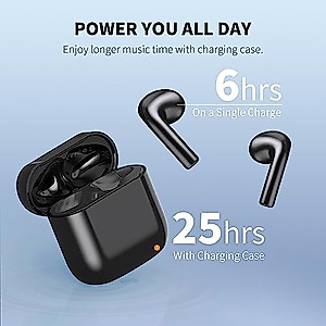 Bluetooth Earbuds, Environmental Noise Cancellation 4 Mic Call Noise Cancelling Ear Buds Stereo Sound Deep Bass Bluetooth Headphones IPX6 Waterproof True Wireless Earbuds for Sport and Working
