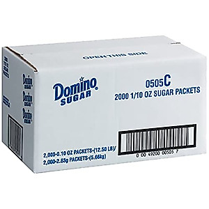 Domino Premium Pure Cane Granulated Sugar Packets, 2000 Count (Pack of 1)