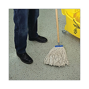 Boardwalk BWK716CEA 16 oz. Cut-End Lie-Flat Cotton Wet Mop Head - White
