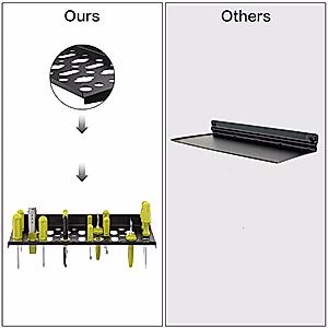 TORACK Wall Mount Power Tool Organizer, Cordless Drill Holder with 5 Slots and Storage Shelf, Power Tool Storage Rack for Garage, Home, Shed