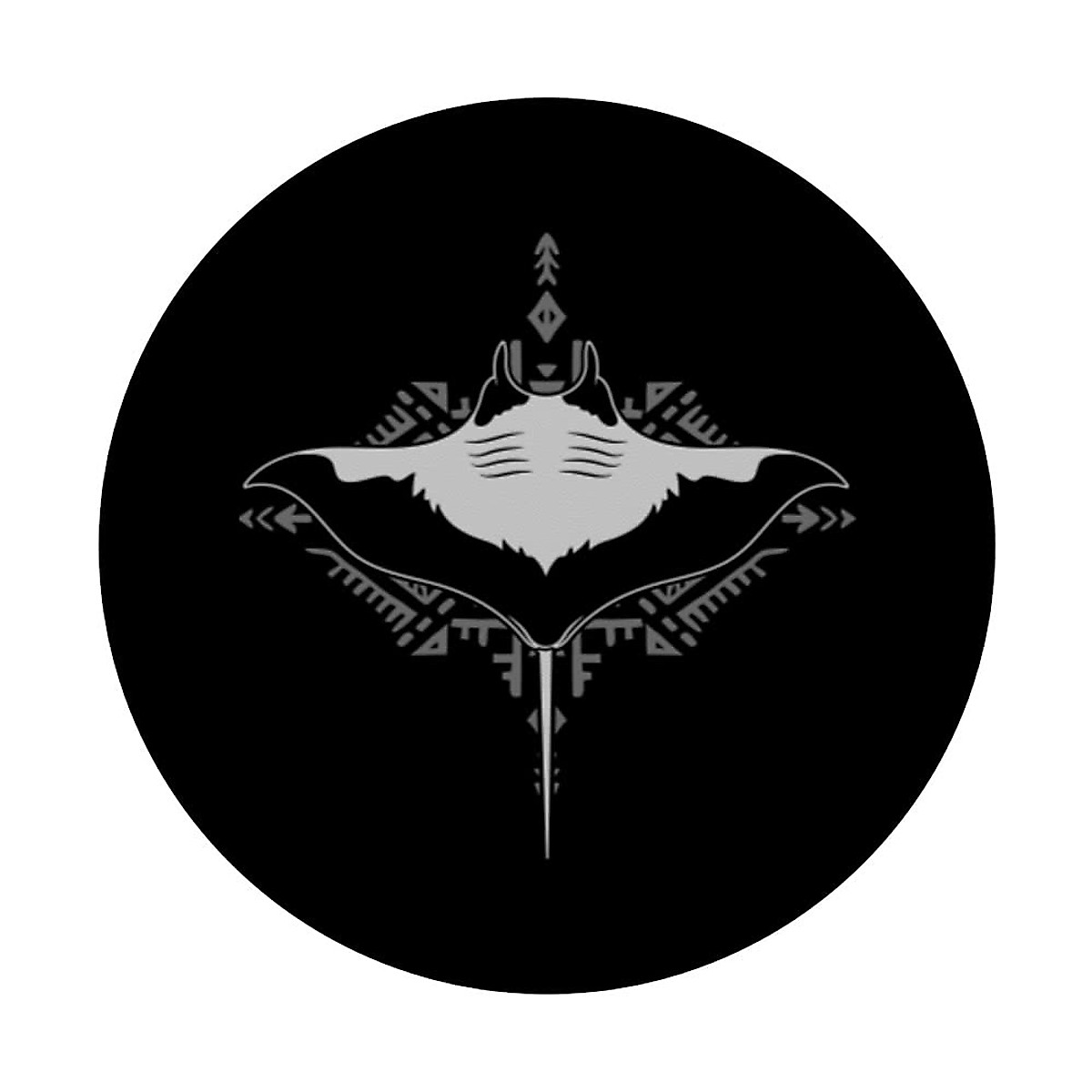 Hawaiian Tattoo Stingray Ocean Animal Lover Tribal Manta Ray PopSockets Swappable PopGrip