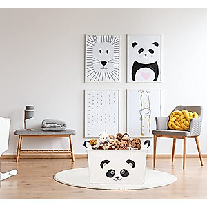 TIBAOLOVER Rectangular Kids Storage Basket Gift Basket Baby Storage Basket Cute Kids Toy Storage Bin Organizer Shelf Book Basket Room Decor(PANDA)
