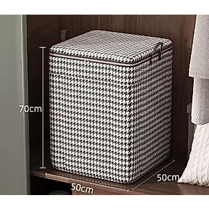 Generic Houndstooth 180L Laundry Hamper, Extra Thick, Large, Foldable Storage Basket for Clothes, Towels, Home, Office, Camping, Travel, Black/white, 11172