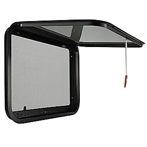 RecPro RV Exit Window 30" W x 22" H Optional Trim | RV Window Replacement (with Trim Ring) | Made in USA