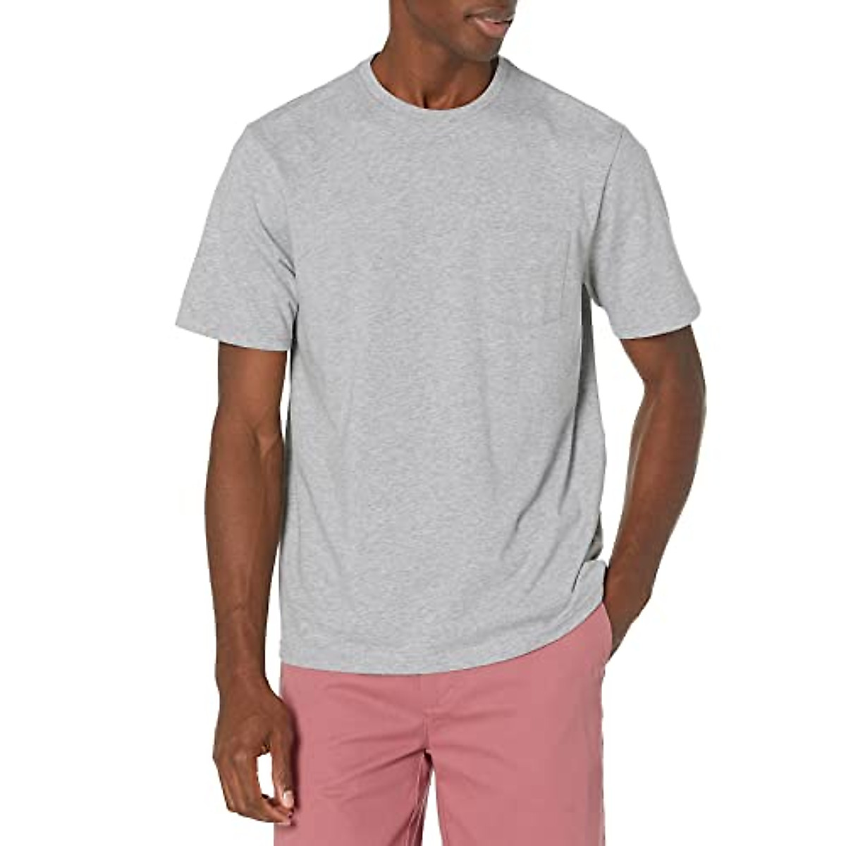 Amazon Essentials Men's Regular-Fit Short-Sleeve Crewneck Pocket T-Shirt, Pack of 2, Grey Heather, XX-Large