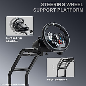 Marada Adjustable Racing Simulator Cockpit with Comfort Racing Seat Fit for Logitech/Thrustmaster G25 G27,G29 G920 G923 T80 T300RS TX F458 T500RS, Race Driving Sim Stand No Steering Wheel/Pedal