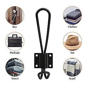 YIHATA Coat Hooks Wall Hooks, Heavy Duty Wall Mounted Black Coat Hooks with Double Prong Hooks, Hanging Hooks for Mudroom Hooks, Backpack Hooks, Hat Hook (14 Pack-A)