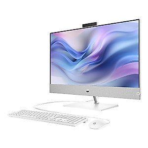 HP Pavilion All-in-One Desktop, 27" FHD Touchscreen Display, 12th Gen Intel Core i7-12700T, 20GB RAM, 1TB SSD, Wi-Fi 6, Webcam, HDMI, RJ-45, Wired Keyboard & Mouse, White, Windows 11 Home