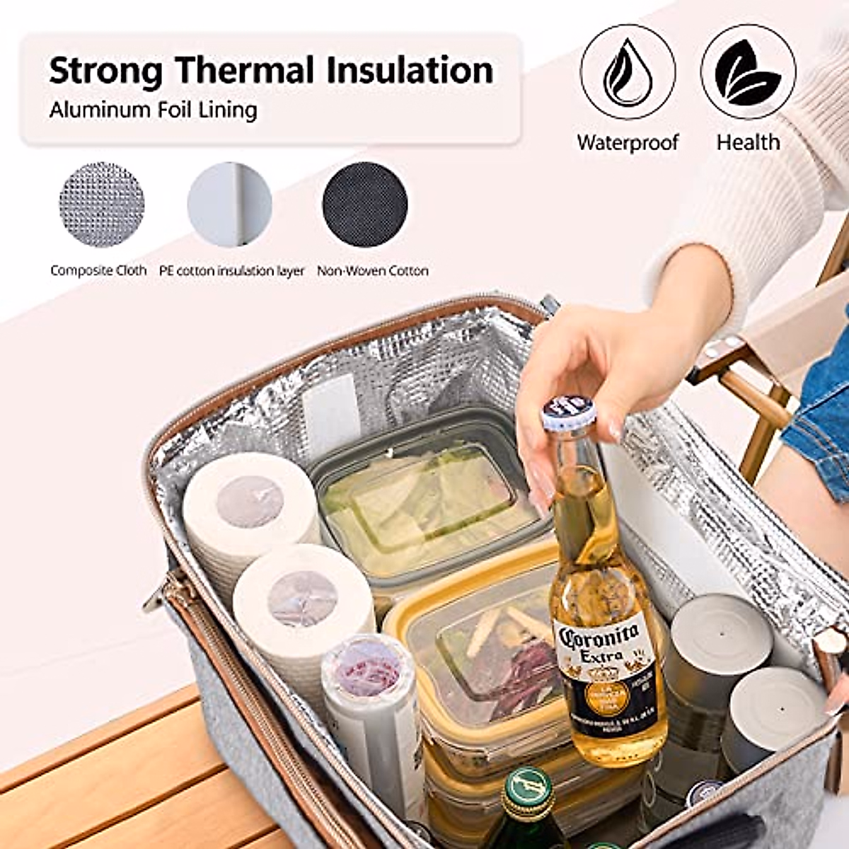 Breast Pump Bag, Wearable Breastfeeding Pump Bag Adjustable Velcro Compatible with Breast Pumps for Momcozy, Medela, Lansinoh, Elvie, Willow, 2 Layer Breast Pump Carrying Case with Widen Straps