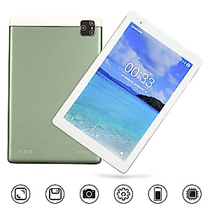 8.1 Inch Tablet, Android 10 2.4/5Ghz WiFi Tablet PC, 4+64GB, MTK6592 CPU, 720x1280 Resolution, with 3 Card Slots, Green, for Entertainment