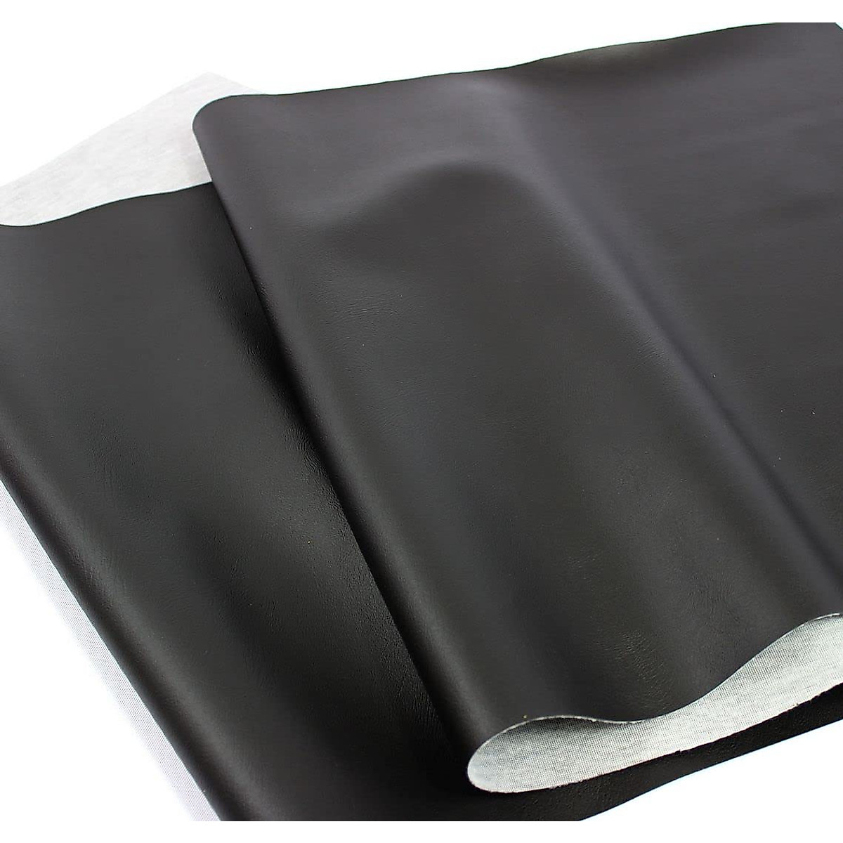 Mybecca Black Weatherproof Faux Leather Finish Marine Vinyl Fabric Half Yard (1.5 Foot x 54 Inch) Material Sheets for Upholstery Crafts, DIY Sewings, Sofa, Handbag,