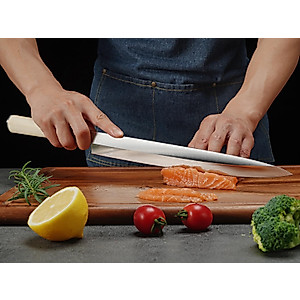 Hollory Sashimi Sushi Knife – 11.5 inch Japanese Yanagiba Slicing knife, Super Sharp Professional High Carbon Stainless Steel Single Bevel Fish Knife with Pakkawood Handle
