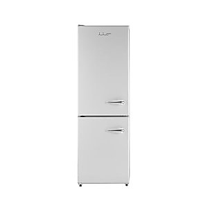 iio Retro Refrigerator With Bottom Freezer - Full Size 24 Inch Wide 11 Cu Ft - Frost Free, Fast Cool, 360° Multiflow Cooling, Space Saving, Environmentally Friendly (Left Hinge, White)
