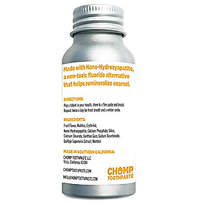 Chomp Super Whitening Cool Fruit Toothpaste Tablets with Nano Hydroxyapatite