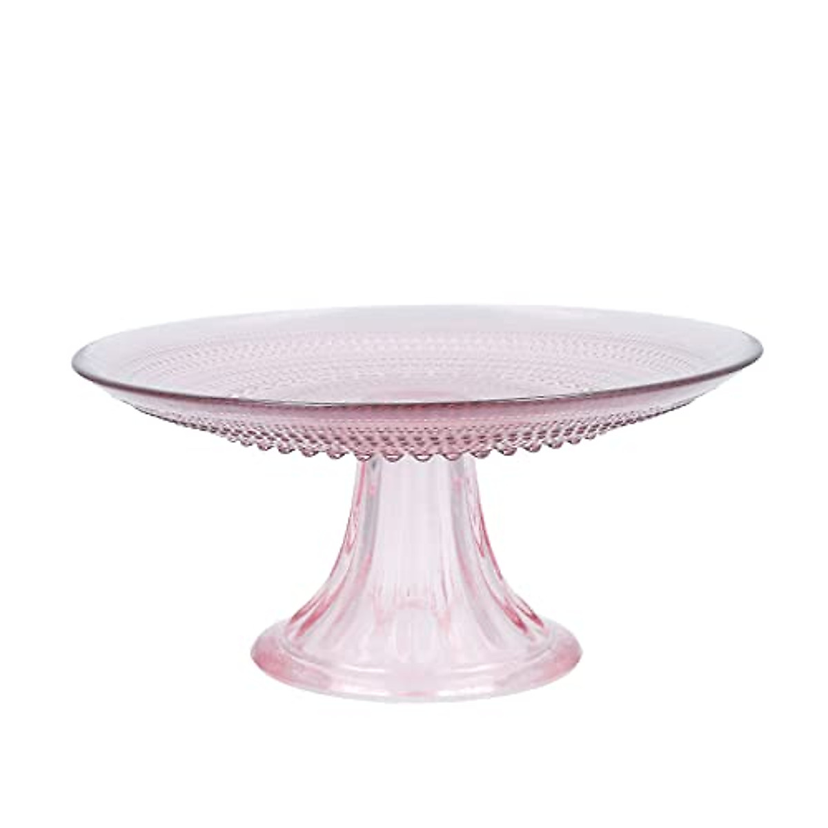 Fortessa Jupiter Vintage Glassware Collection, 1 Count (Pack of 1), Pink,JUPPK.CAKE.08