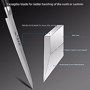 CHUYIREN Sushi Knife Sashimi Knife- 9.5 inch(240mm) 2PK, Wooden Handle And Wenge Wood Handle