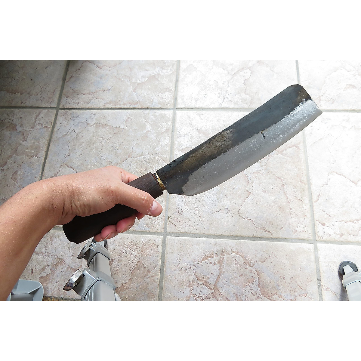 Crude - Premium Japanese Nakiri Chef Knife, 8 inch, Carbon Steel, SHARP !