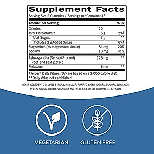 Nature’s Way Sleep Well Sleep Gummies for Adults*, Sleep Aid*, Melatonin Gummies, Ashwagandha Gummies, with Magnesium, Berry Flavored, 90 Gummies