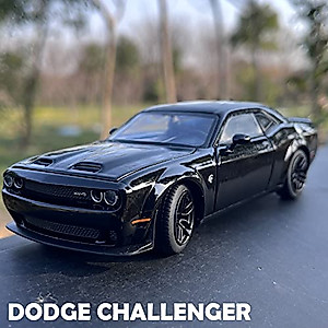 JACKIEKIM 1:32 Diecast Model Cars Alloy Toy car for Doodge Challenger Alloy Toy Vehicle, Toys for Kids,Adults,Metal Crafts for Boyfriend,Young Peoples Gift（Black）