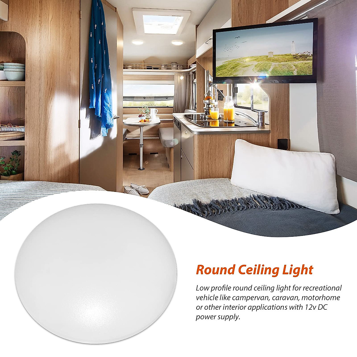 Dream lighting 12V Ceiling Light Fixtures RV Camper Interior Dome Ligh Soft White Lighting 3500K Pack of 6