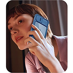 Caka for iPhone 13 Pro Max Case, iPhone 12 Pro Max Phone Case with Screen Protector & Slide Camera Cover Heavy Duty Protection Shockproof Phone Case Cover for iPhone 13 Pro Max 12 Pro Max, Blue