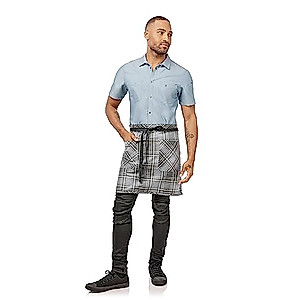 Chef Works Unisex Olympia Half Bistro Apron, Grey, One Size
