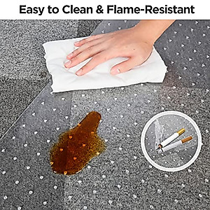 Office Chair Mat for Carpet, 48"X36" 2.2mm Thick, Rectangle Desk Chair Mat with Studs for Low, Standard, and No Pile Carpeted Floors, Easy Flat and Glide Floor Mat, Transparent and Sturdy