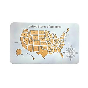 3D Wooden USA States Map, Travel Map, Push Pin, Patriot Decor, Map Wall Decor, USA Map, World map Art (Normal (14in x 10in))