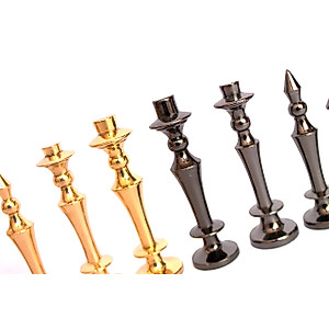 StonKraft Collectible White & Black Marble Chess Board Set + Brass Chess Pieces Pawns - Decorative Stone Chess - Home Décor - 15" Inches