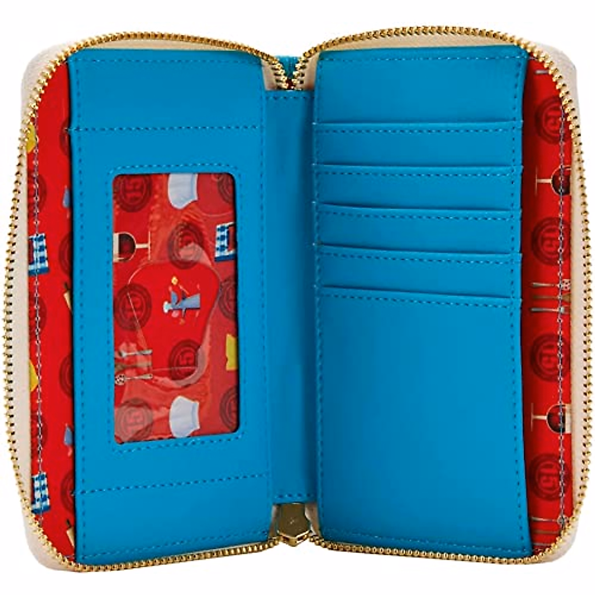 Loungefly Disney Ratatouille 15th Anniversary Gusteau's Cookbook Zip Around Faux Leather Wallet,Lightweight,Blue