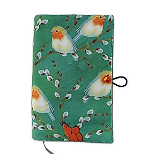 Fabric Book Sleeve Cover, Washable Novel Protector - Bird Design, Padded Book Protector for Adult, Planner Book Case, Hard Books Covers for Paperback 5.5 x 8.2 x 1.6 (Bird)
