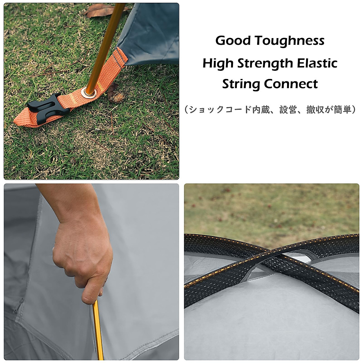 TRIWONDER Tent Pole 2 PCS - Aluminium Rod Tent Pole Replacement Accessories Tent Bar Tent Building Supporting Rod Awning Frames Kit for Hiking Camping (Gold - 11.81ft)