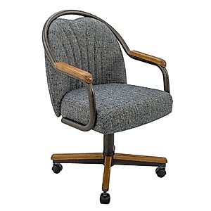 Chromcraft Ravenrock Indigo-Chestnut Set of 4 Swivel Tilt Dining Chairs, Swivel Dining Chairs, Dining Room Chairs Set of 4 Kitchen Chairs