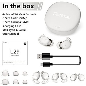 Wireless Earbuds for Sleeping, Smaller and Lighter Ultra-Soft Comfortable in-Ear Headphones Noise Blocking Designed for Sleep, Insomnia, Side Sleeper, Snoring, Air Travel, Meditation, Relaxation