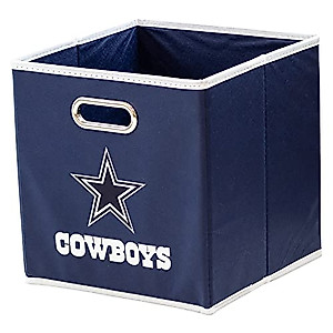 Franklin Sports NFL Dallas Cowboys Collapsible Storage Bin NFL Folding Cube Storage Container Fits Bin Organizers Fabric NFL Team Storage Cubes One Size