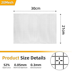 AggFencer 4 Pcs 12x8 Inch 304 Stainless Steel Mesh Screen, Multipurpose Metal Screen for Vent, Filter, Garden, Window, 0.85mm Hole 30cmX21cm