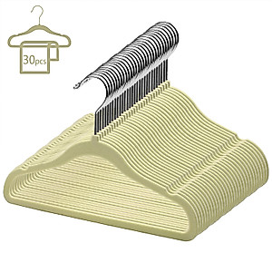 Kids Velvet Hangers, Velvet Baby Hangers Kids Felt Hangers Toddler Velvet Hangers (Black 30Pack)