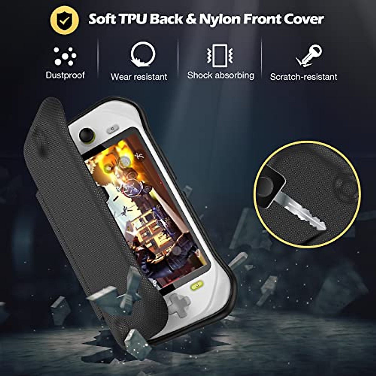 ProCase Flip Case for Logitech G Cloud Handheld with Front Cover, Upgraded Protective Case for Logitech G Cloud Gaming Case with Magnetically Detachable Front Shell -Black
