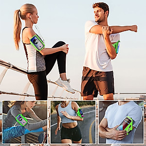 Tsuinz Cell Phone Armband,Water Resistant Phone Holder for Running Exercise Airpods Bag Adjustable Running Armband for iPhone 13/12/11 Pro X/XS/XR/8/7/6 Samsung Galaxy S22/S21/S20/A10e(Green)