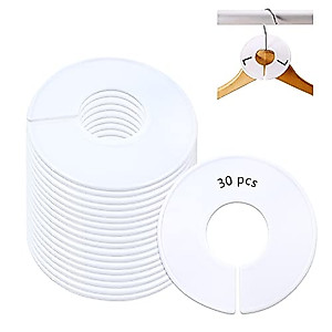 30 Pieces Clothing Rack Size Dividers, Round Hangers Closet Dividers, Closet Rack Dividers Hangers, Round Hangers Dividers for Home Closet