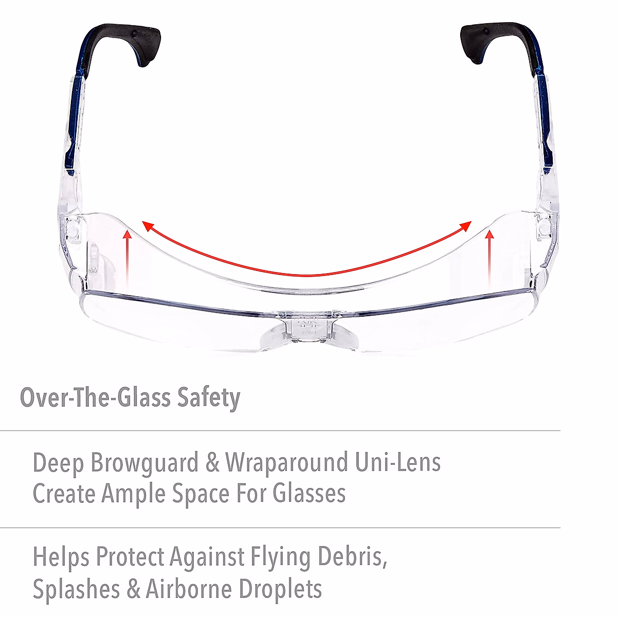 Honeywell Uvex Ultra-Spec 2001 OTG (Over-the Glass) Visitor Specs Safety Glasses with Clear Uvextreme Anti-Fog Lens (S0112C)