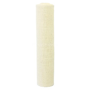 CleverDelights 12" Ivory Burlap Roll - Finished Edges - 5 Yards - Jute Burlap Fabric