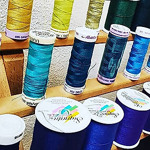 Spool Thread Holder, 12 Spools Wooden Thread Holder Foldable Spool Wooden Thread Rack Sewing and Embroidery Thread Rack and Organizer for Sewing Machine