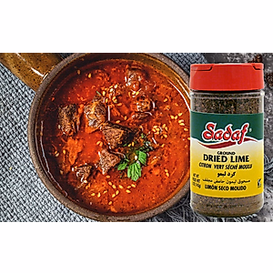 Sadaf Ground Dried Lime 4 oz. - Dried Lime Powder for Cooking - Limu Omani - Real limes dried and ground - Ideal for Seasoning your Dishes - Lime grounded