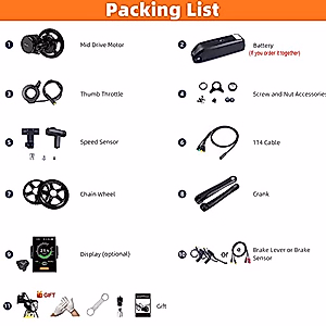 BAFANG BBS02 48V 750W Mid Drive Kit, 8Fun Bicycle Motor Kit with 500C LCD Display & 44T Chainring, Electric Brushless Bike Motor Motor para Bicicleta for 68-73mm BB (NO Battery)