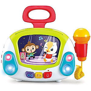 Musical Toys Jukebox Karaoke Singing Machine | Baby Music Story Time Box w/Microphone | Player with Recording & Voice Changing Function | Early Development Educational Toys for Kids