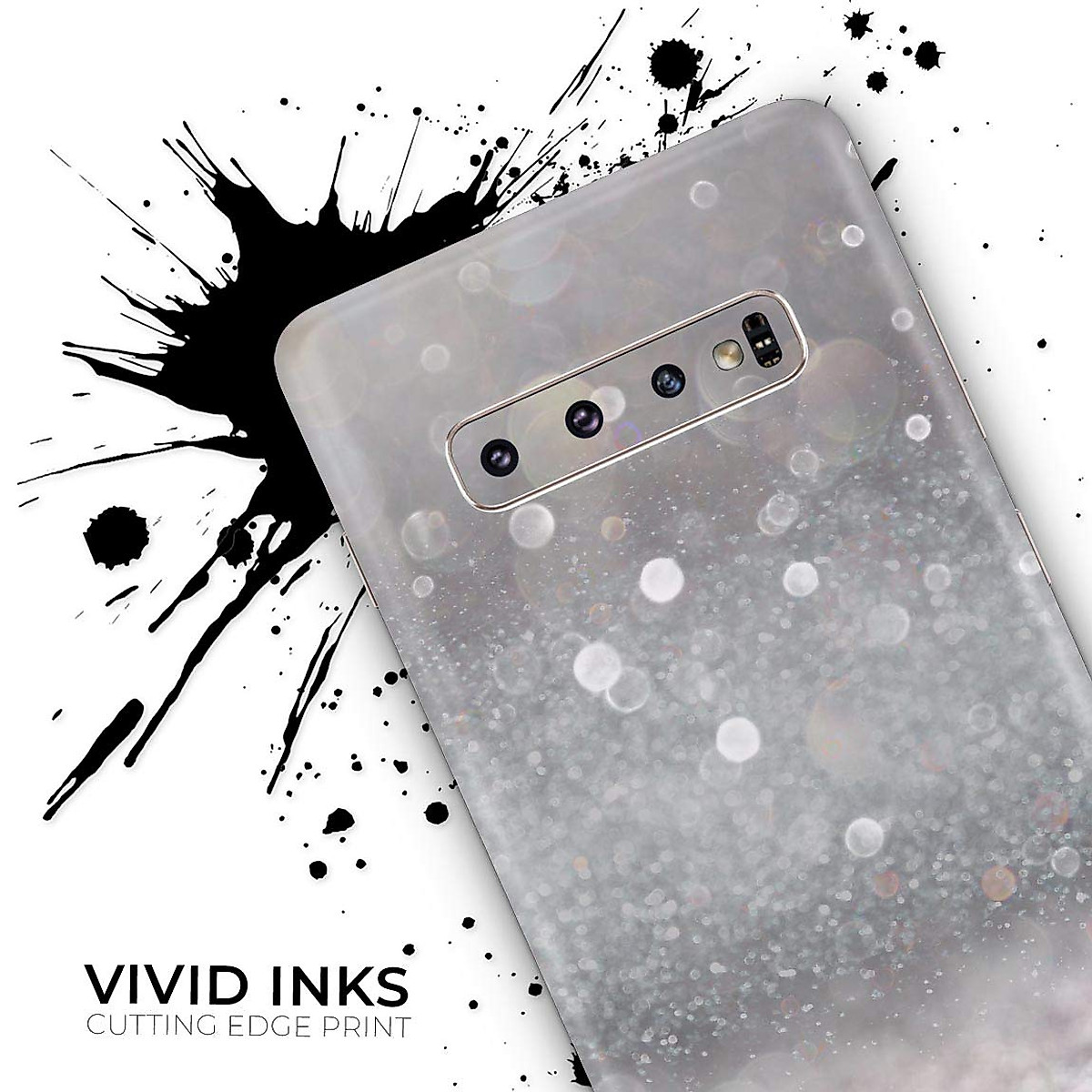 DesignSkinz Unfocused Grayscale Glimmering Orbs of Light Protective Vinyl Decal Wrap Skin Cover Compatible with The Samsung Galaxy S20 (Screen Trim & Back Glass Skin)