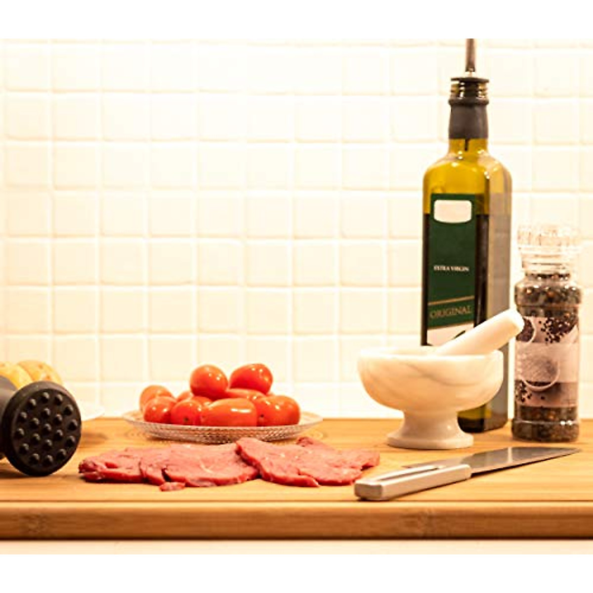 Pureboo Premium Organic Extra Large Bamboo Cutting Board/Serving Tray/Chueteria - 31.5"W x 18"D x 0.75"H - XL Drip Groove - Heavy Duty Chopping Board - Butcher Block